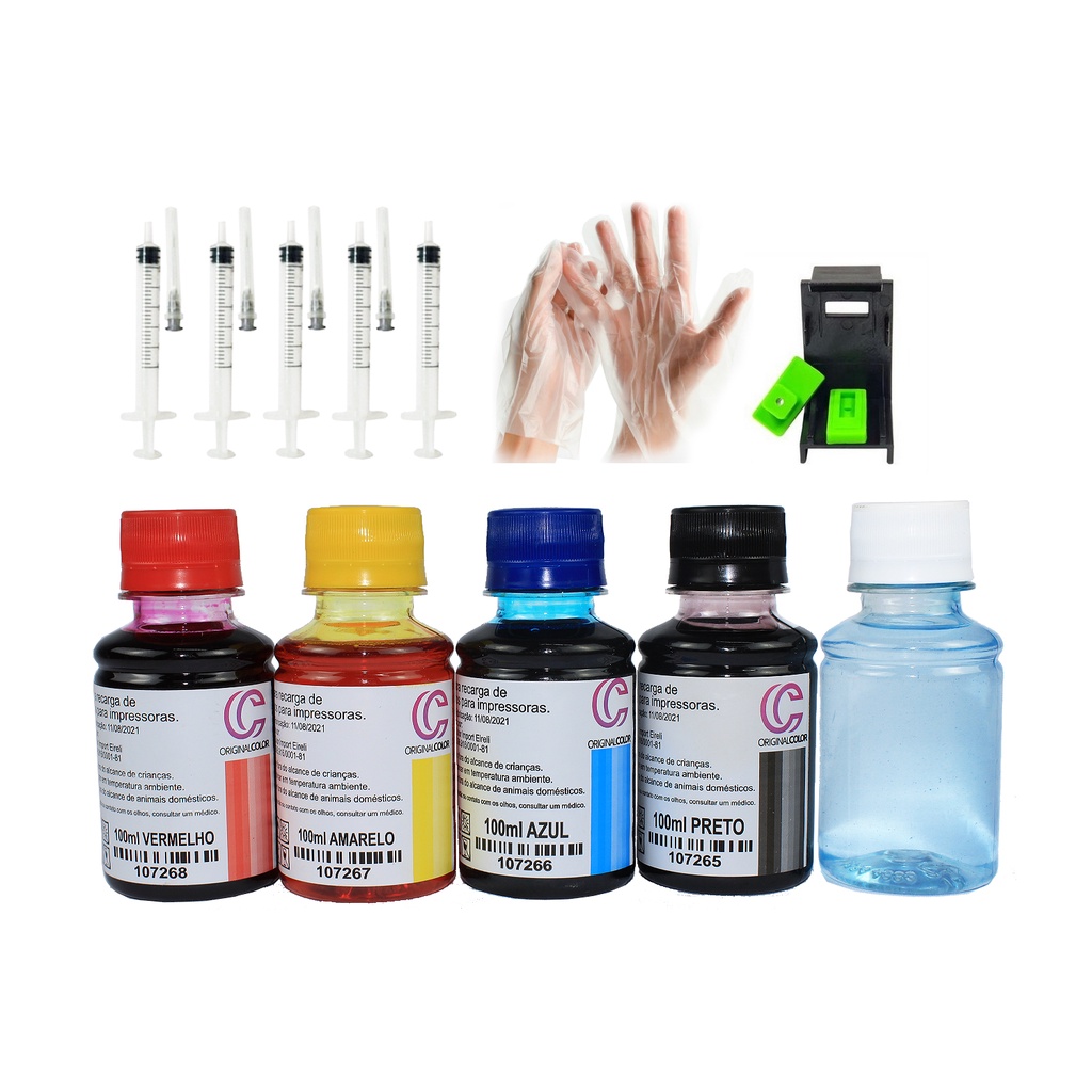 450Ml de Tinta para Recarga de Cartuchos 21 e 22 | Shopee Brasil