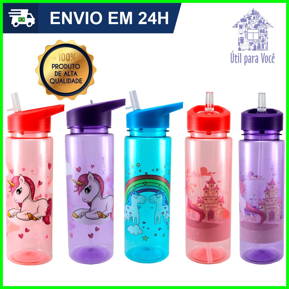 Garrafinha de Água Squeeze Infantil 700ml Garrafa Bebe Escolar | Shopee ...