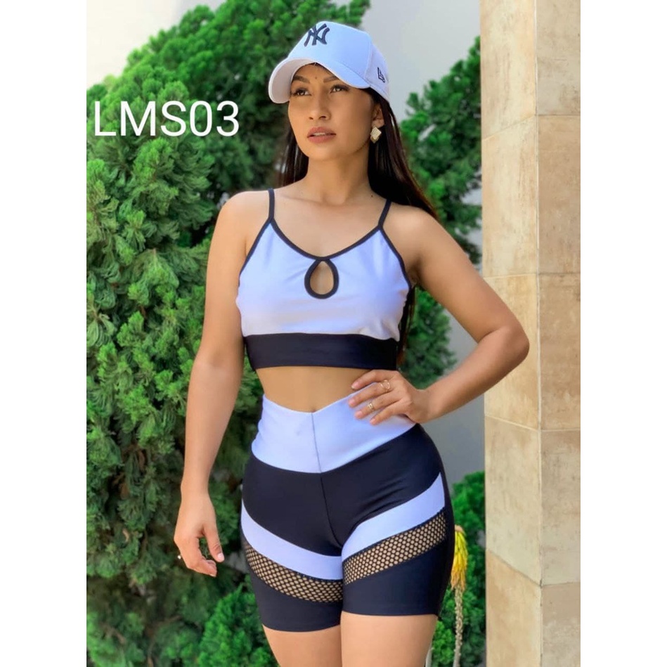 Conjunto Feminino de Academia Fitnes Modelo LMS03 | Shopee Brasil