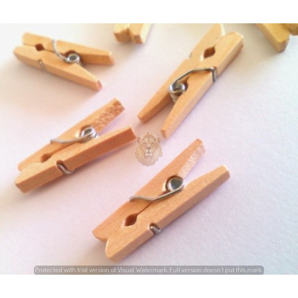 Mini Pregador de madeira 3,5cm - Pct 24 Unidades | Shopee Brasil