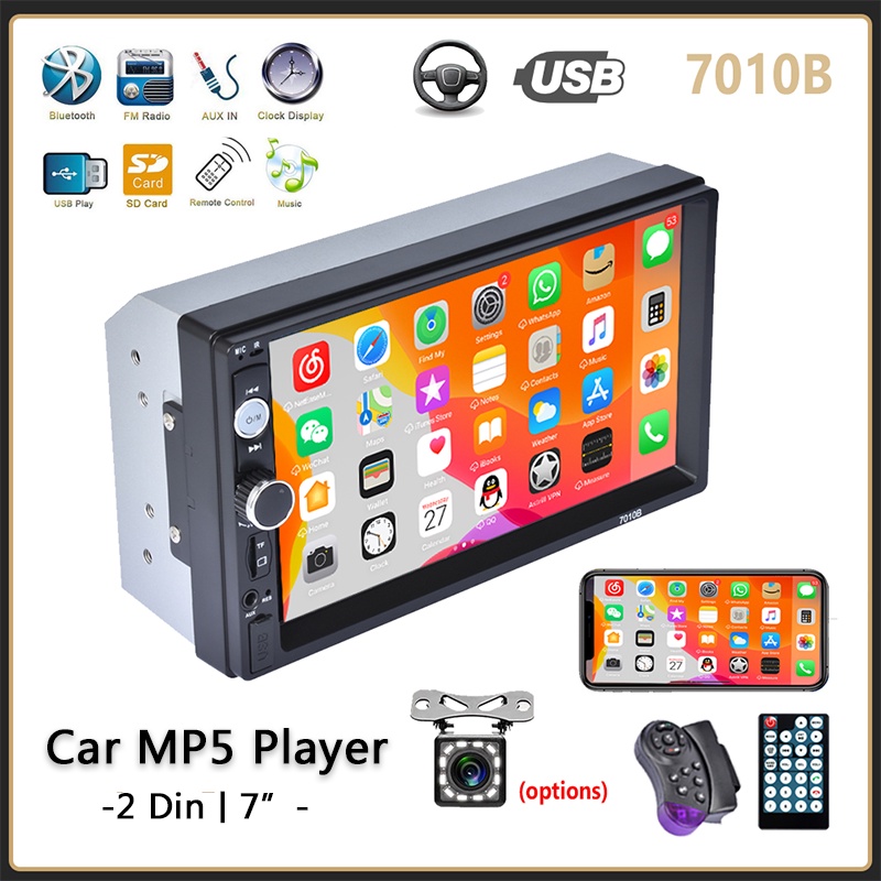 2Din 7inch Tela Sensível Ao Toque Carro MP5 Reprodutor Multimídia Leitor De Vídeo MP5 Bluetooth ...