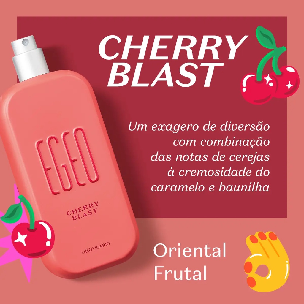 Colônia Egeo Cherry Blast 90ml - Produto Novo Original Lacrado | Shopee Brasil