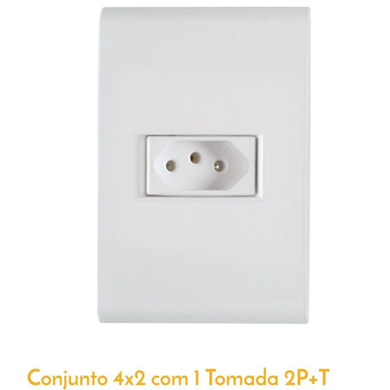 Conjunto Tomada Simples Tramontina liz | Shopee Brasil