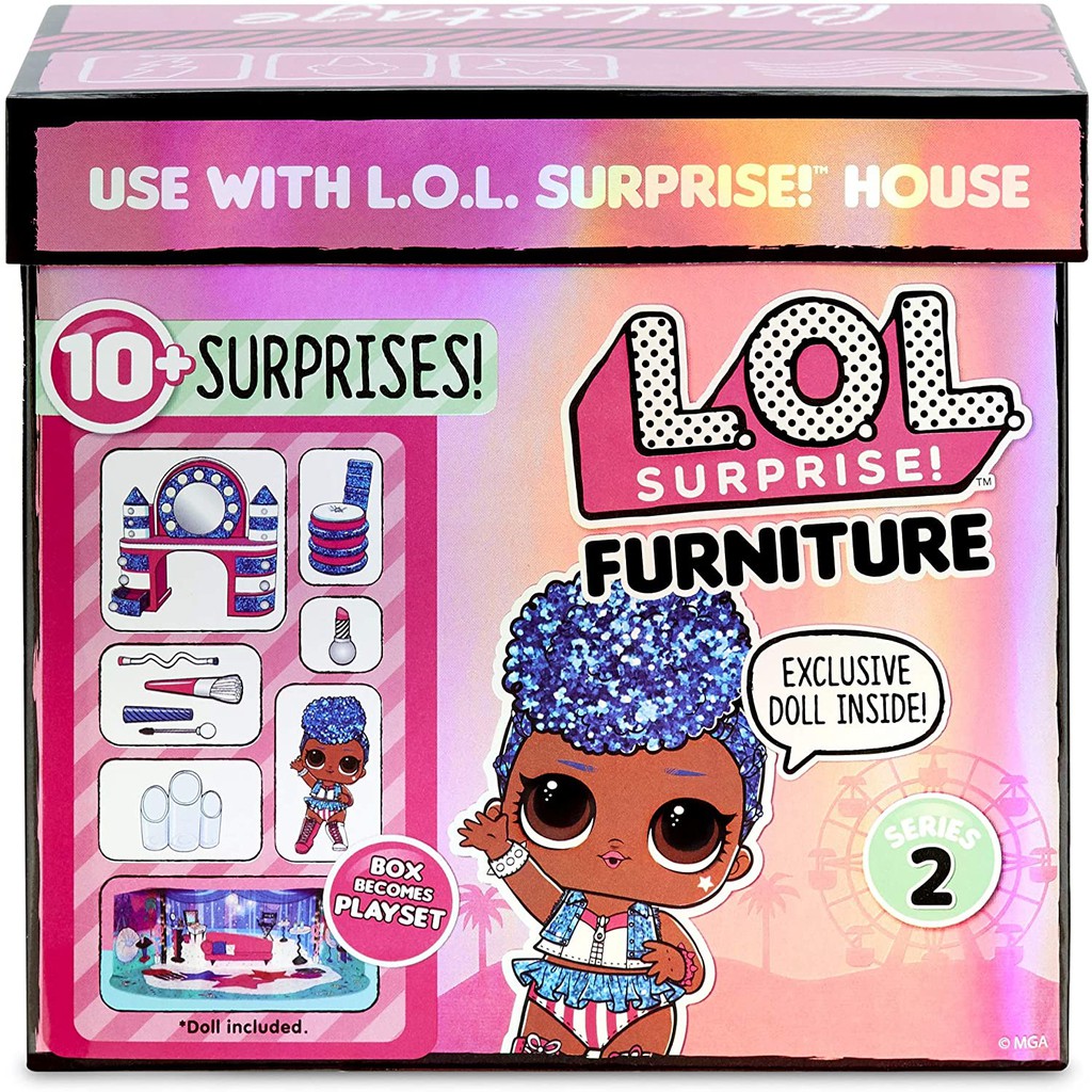 LOL Surprise Furniture Backstage com Independent Queen + 10 Surpresas ...