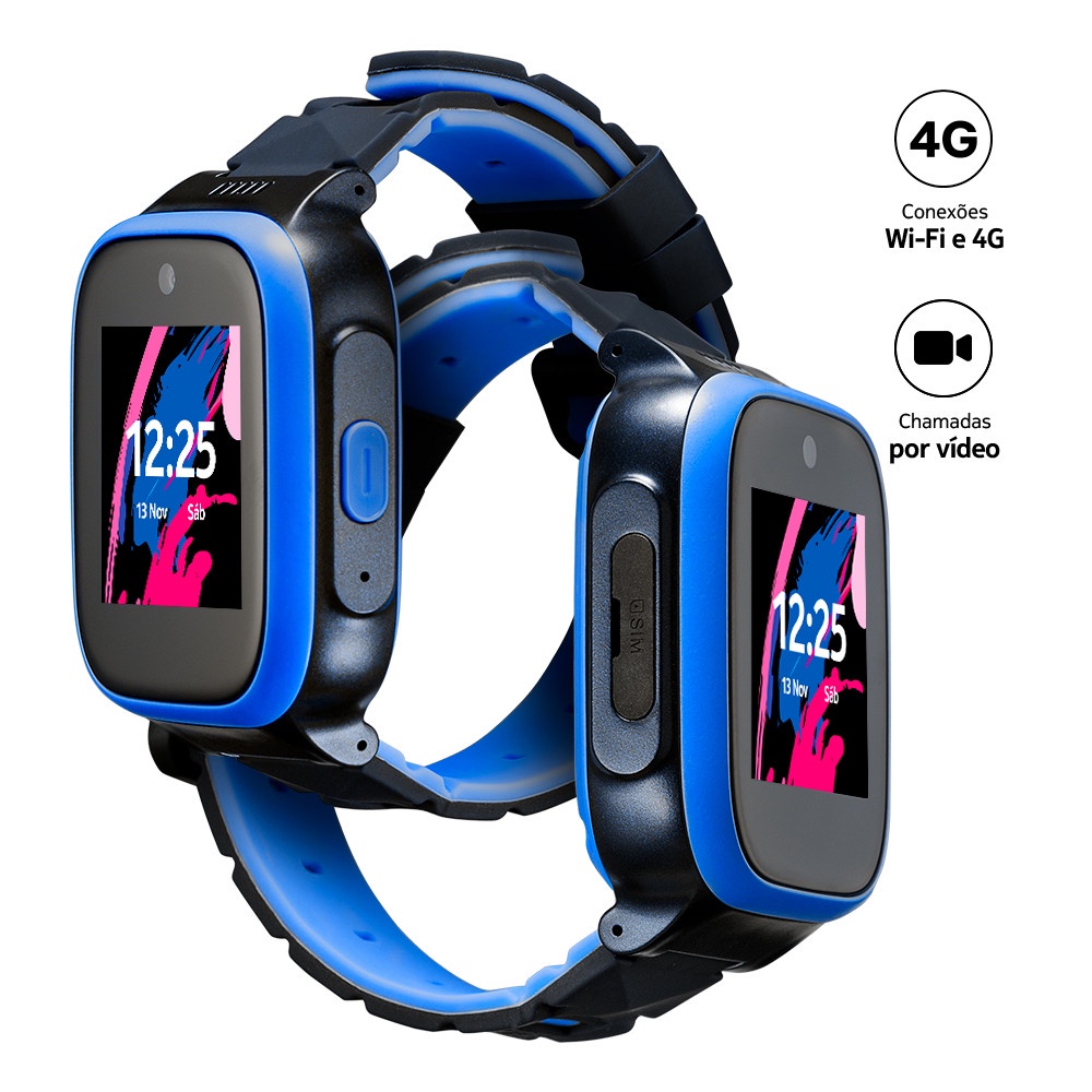 Smartwatch Infantil KidWatch 4G Azul Multilaser - P9200 | Shopee Brasil