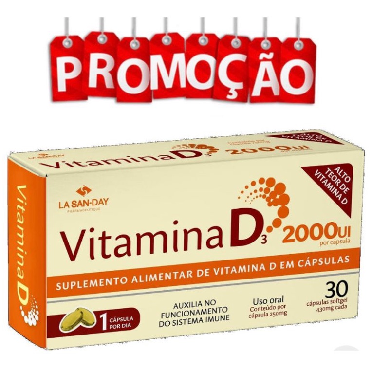 Vitamina D 2000 UI 30 caps La San Day | Shopee Brasil
