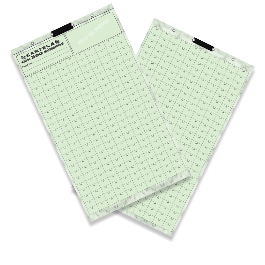 Cartela de Rifa 300 Números (envio Imediato) Impressa em papel nobre ...