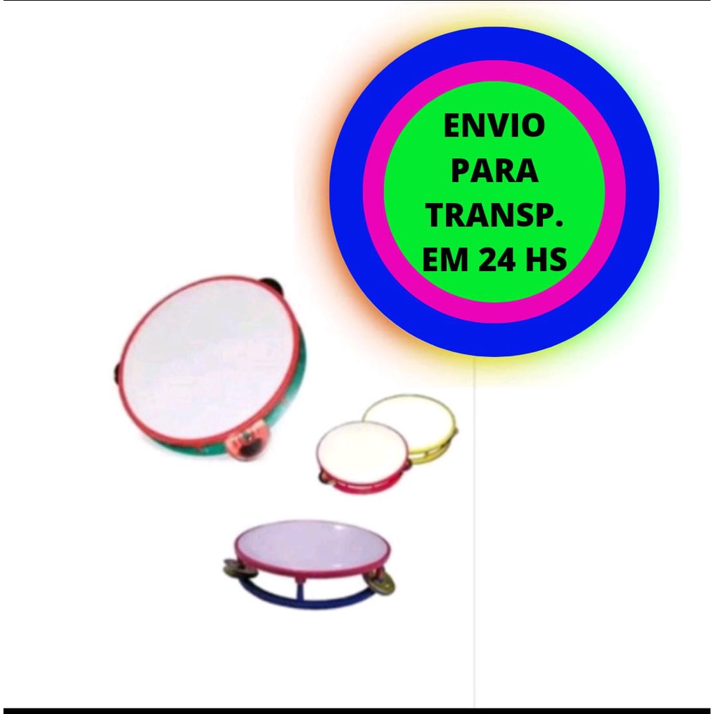 1 UNIDADE PANDEIRO DE PLASTICO INFANTIL 15 CM | Shopee Brasil