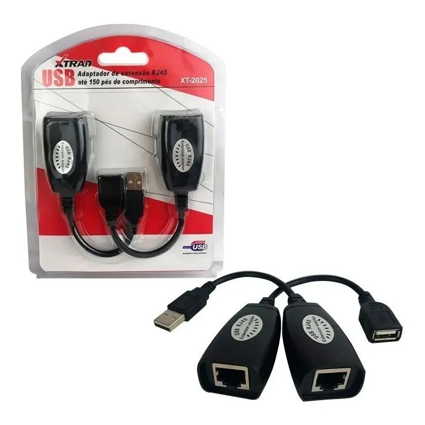 Adaptador Extensor Usb Para Rj45 Xt-2025 - Xtrad | Shopee Brasil