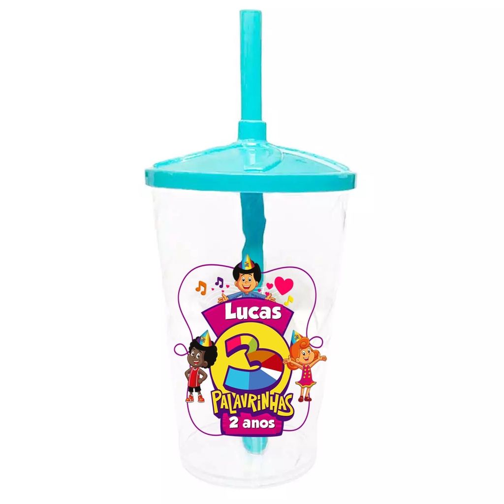 Kit C/ 20 Copos Twister Shake Personalizado 400ml C/Tampa e Canudo ...