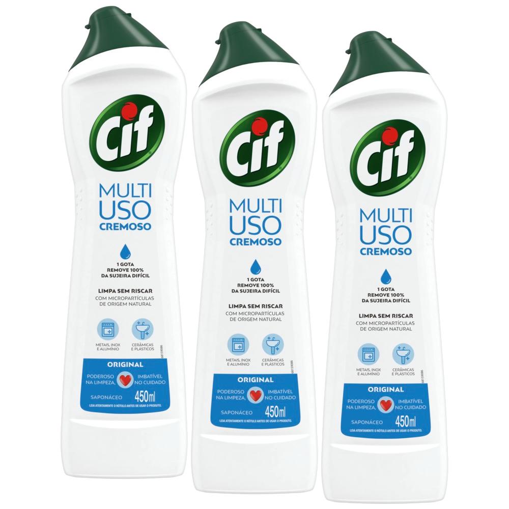 Kit com 3 Cif Cremoso 450ml | Shopee Brasil