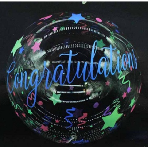 Balão Bubble Customizado Congratulations 20'' ( 50 cm ) - Un | Shopee ...