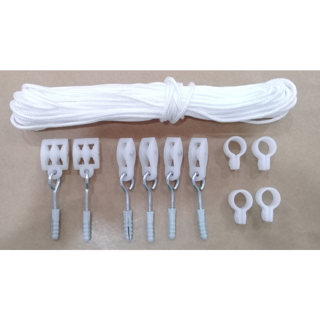 Kit para Varal de Teto com Peças e Corda Trançada de 15 Metros | Shopee ...