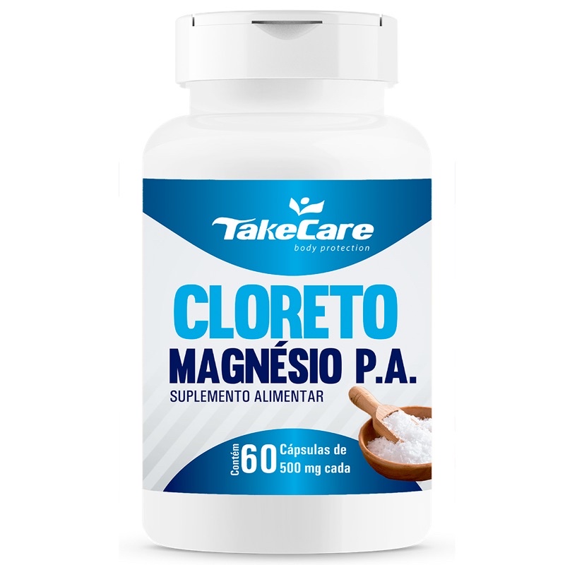 Cloreto de Magnésio P.A. C/60 Capsulas 500mg Take Care | Shopee Brasil
