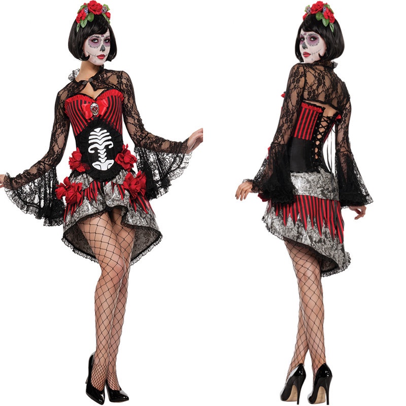 Fantasma Rainha Crânio Festa Uniforme Diabo De Vampiro ds Performance ...