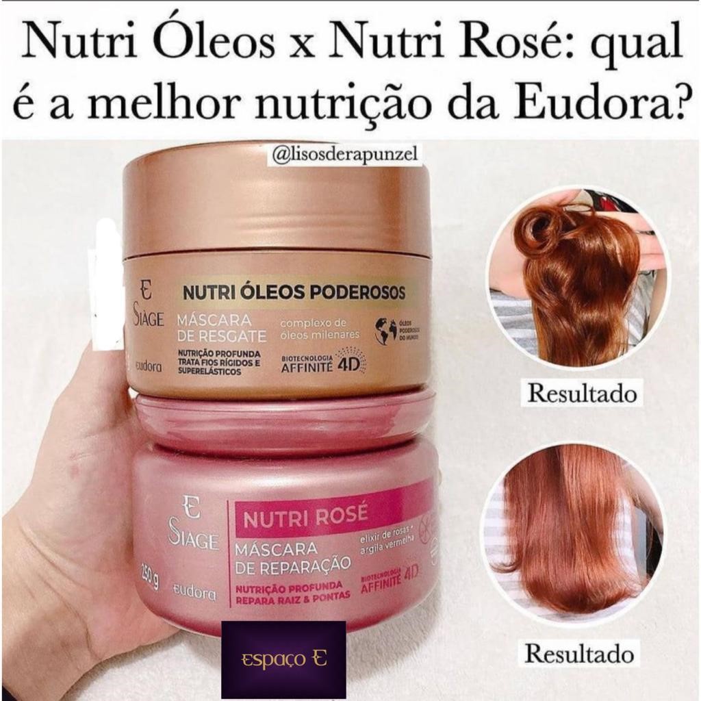 Eudora Kit Cronograma capilar Siage Com Duas Mascaras Nutri Rose ...