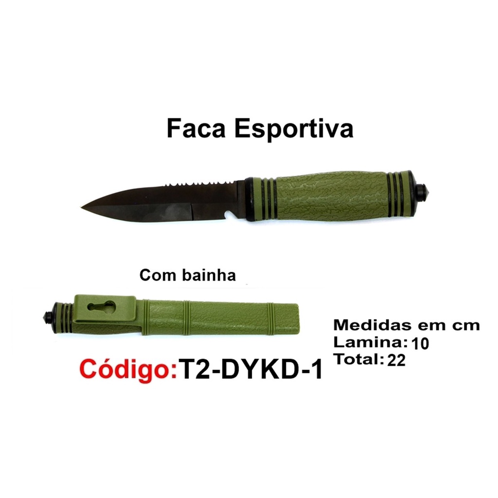 Faca Esportiva Com Bainha Modelo Caça Pesca Etc T1-DYKD-1 | Shopee Brasil