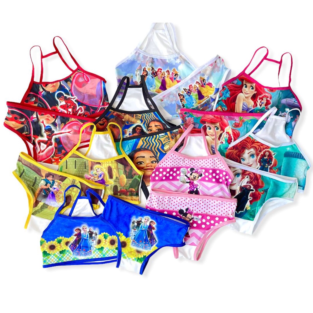 Kit 10 Conjuntos Infantil Sublimado Calcinha E Top | Shopee Brasil