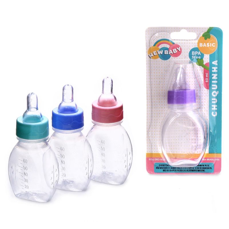 Mamadeira Chuquinha Infantil Para Bebês 60ml New Baby (unidade ...