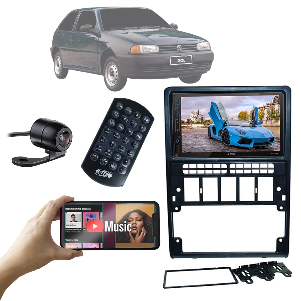 Central Multimidia Mp5 Tela 7" + Moldura Gol G2 + Camera Re | Shopee Brasil