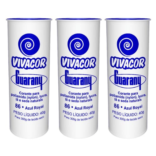 Tinta Tecido Corante Roupas Vivacor Guarany 3u Azul Royal | Shopee Brasil