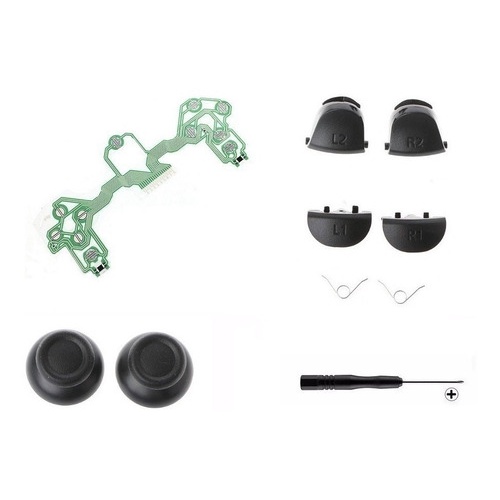 Kit Reparo Controle Ps4 Película Botões + R1 R2 L1 L2 Chave | Shopee Brasil