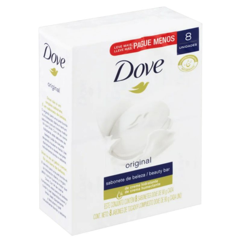 Sabonete Dove Original Pack com 8 Unidades 90g Cada | Shopee Brasil
