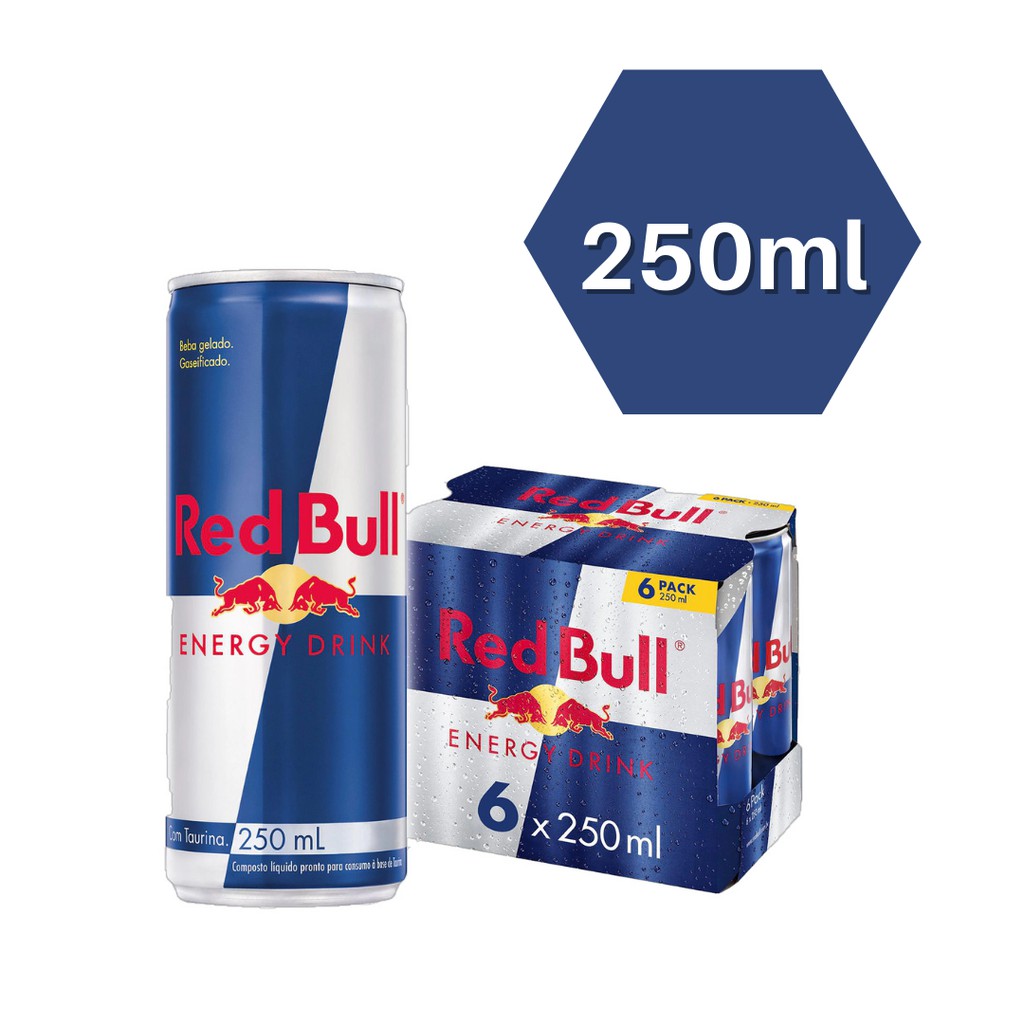 Energético Red Bull Tradicional 250ml Caixa Com 6 Unidades Shopee