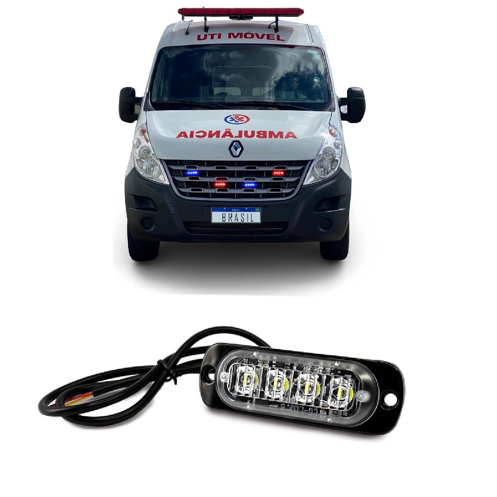 Strobo Led 16 Funções 12v 24v Viaturas Policia TP-6024 TP-6025 | Shopee ...