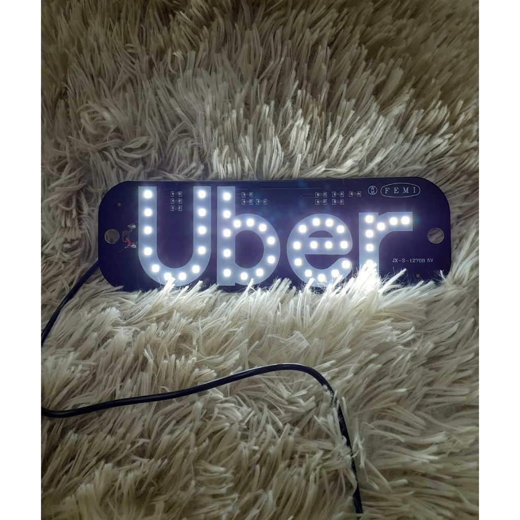 Placa De Led Modelo Uber 12v - Cor Branco Super Forte | Shopee Brasil