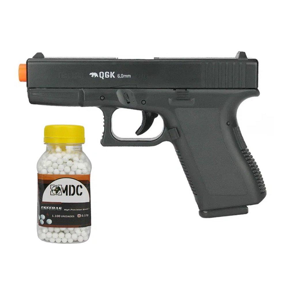 Pistola de Airsoft Glock G19 S19 Spring 6mm QGK + Esferas | Shopee Brasil
