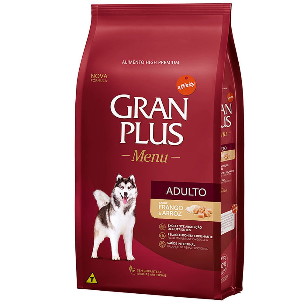 Ração Gran Plus Menu Frango e Arroz para Cães Adultos 15 kg | Shopee Brasil