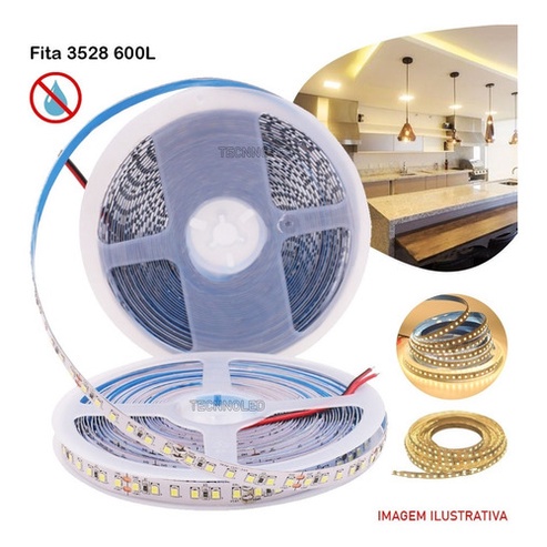 6 Fita Led 3528 Ip20 12v Rolo 5 metros Com 120 Leds Por Metro Branco ...