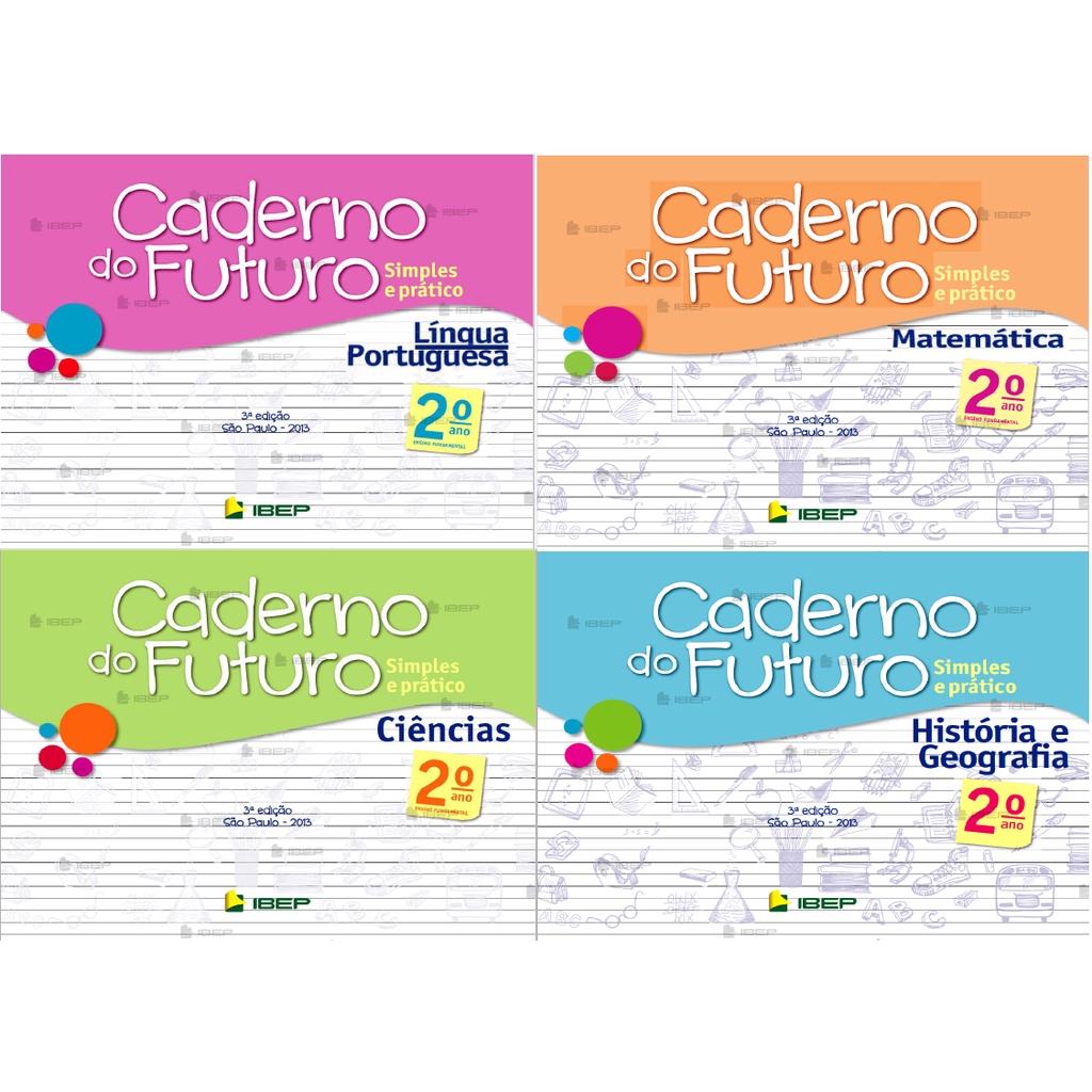 Kit Caderno Futuro Port, Mat, Cien, Hist/Geo 2 Ano - Aluno - IBEP ...