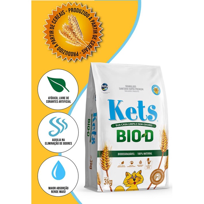 Kets Bio-D Granulado Biodegradavel Sanitario Para Gato (3kg) | Shopee ...