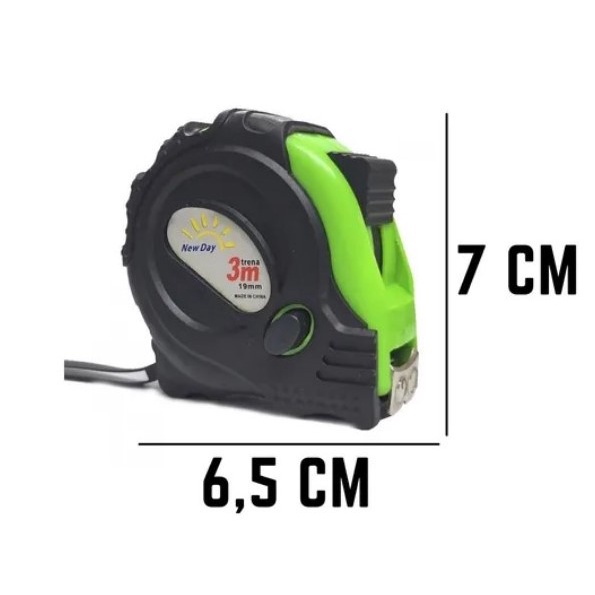 Trena De Aço Emborrachada 3 Metros X 19mm Com Trava Reforçada Promoção ...