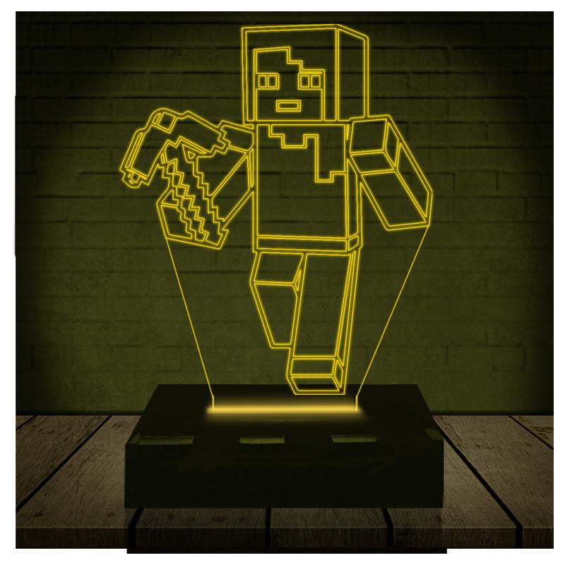 Luminária Led 3D Minecraft Abajur | Shopee Brasil