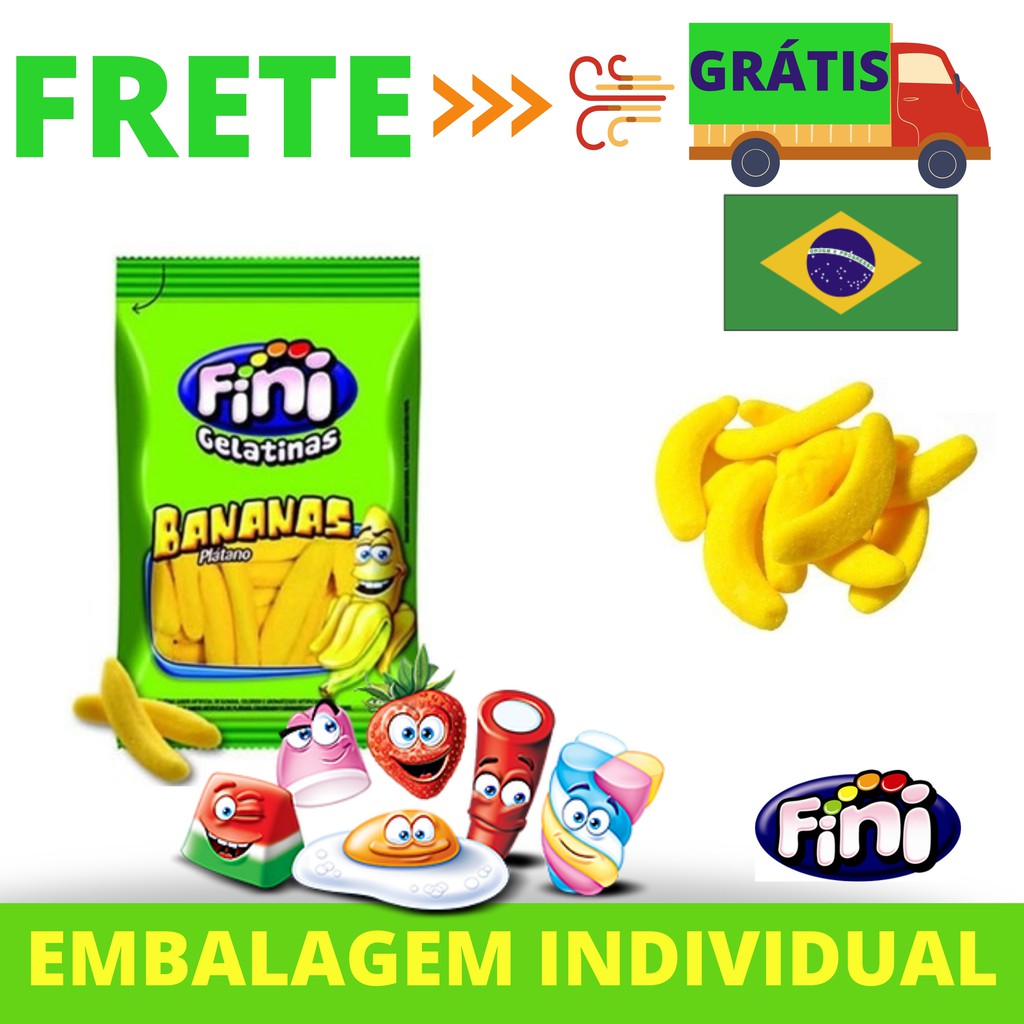 Fini Bananas - Pacotes Individuais de 15g - Doce Fini Mini Bananas ...