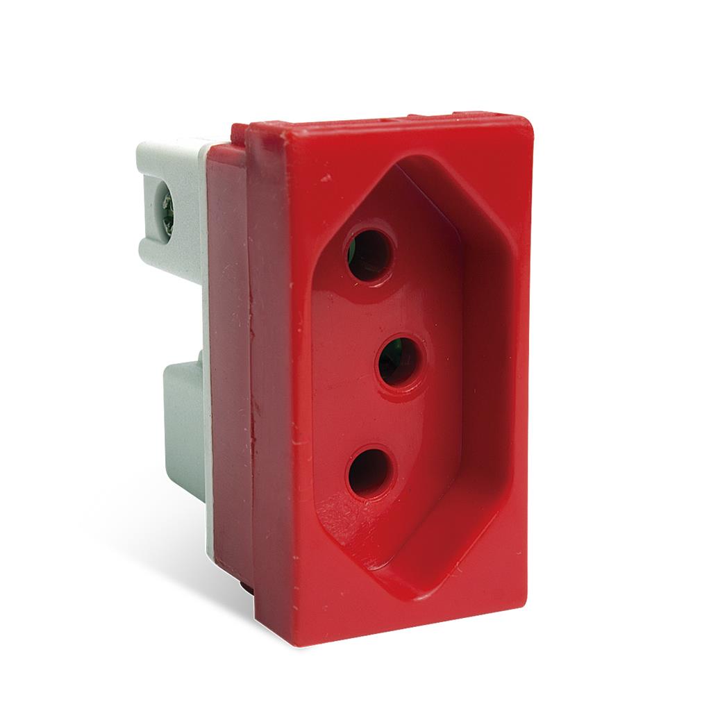 Tomada Stella Vermelho 10A 250V 2P + T Steck | Shopee Brasil