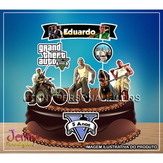 Topo Topper de Bolo Personalizado GTA V | Shopee Brasil