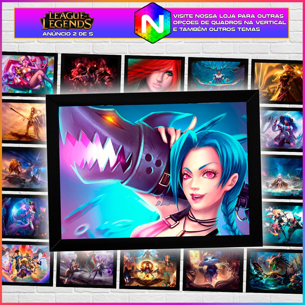 Quadro decorativo League of Legends LOL Riot "PARTE 2/5" 21X29cm (A4) | Shopee Brasil