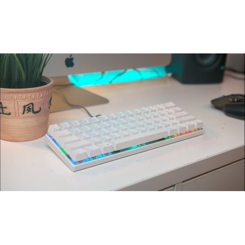 Teclado Mecânico branco RGB 60% Switch RED CK62 Bluetooth, sem fio ...