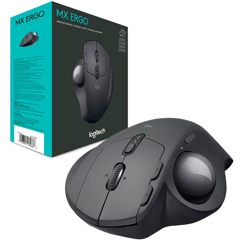 Mouse Logitech MX Ergo Sem Fio Recarregável Tecnologia Flow Unifying Cinza - Seminovo | Shopee ...