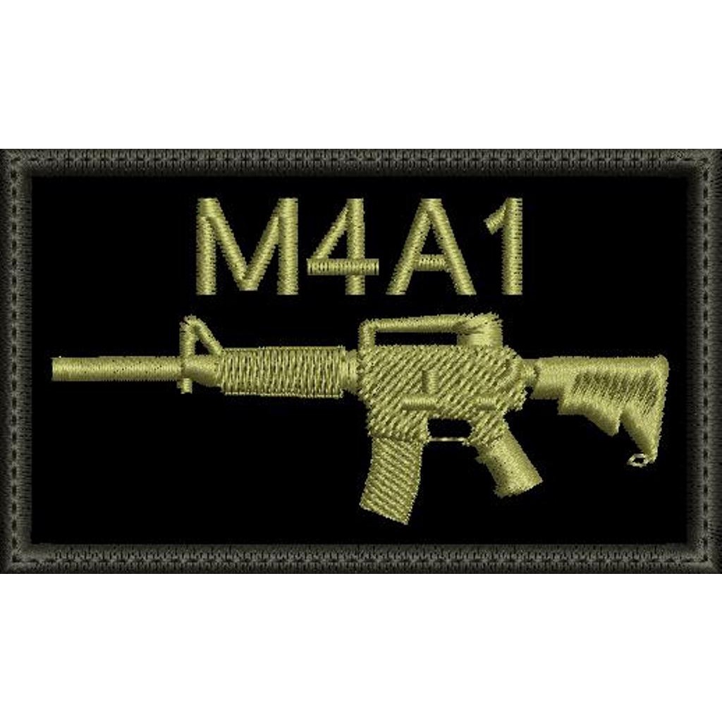 Patch Bordado M4a1 9x5cm com ou sem carrapicho e também termocolante | Shopee Brasil