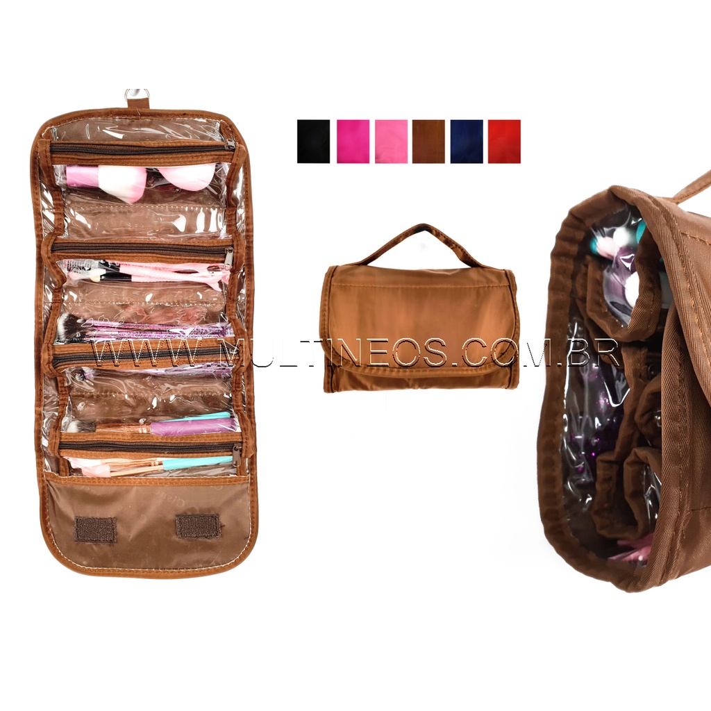 Necessaire Bolsa Feminina Porta Maquiagem Multiuso Divisórias Atacado