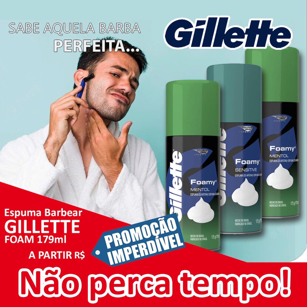 Espuma Barba Gillette - Os Melhores Preços | Shopee Brasil