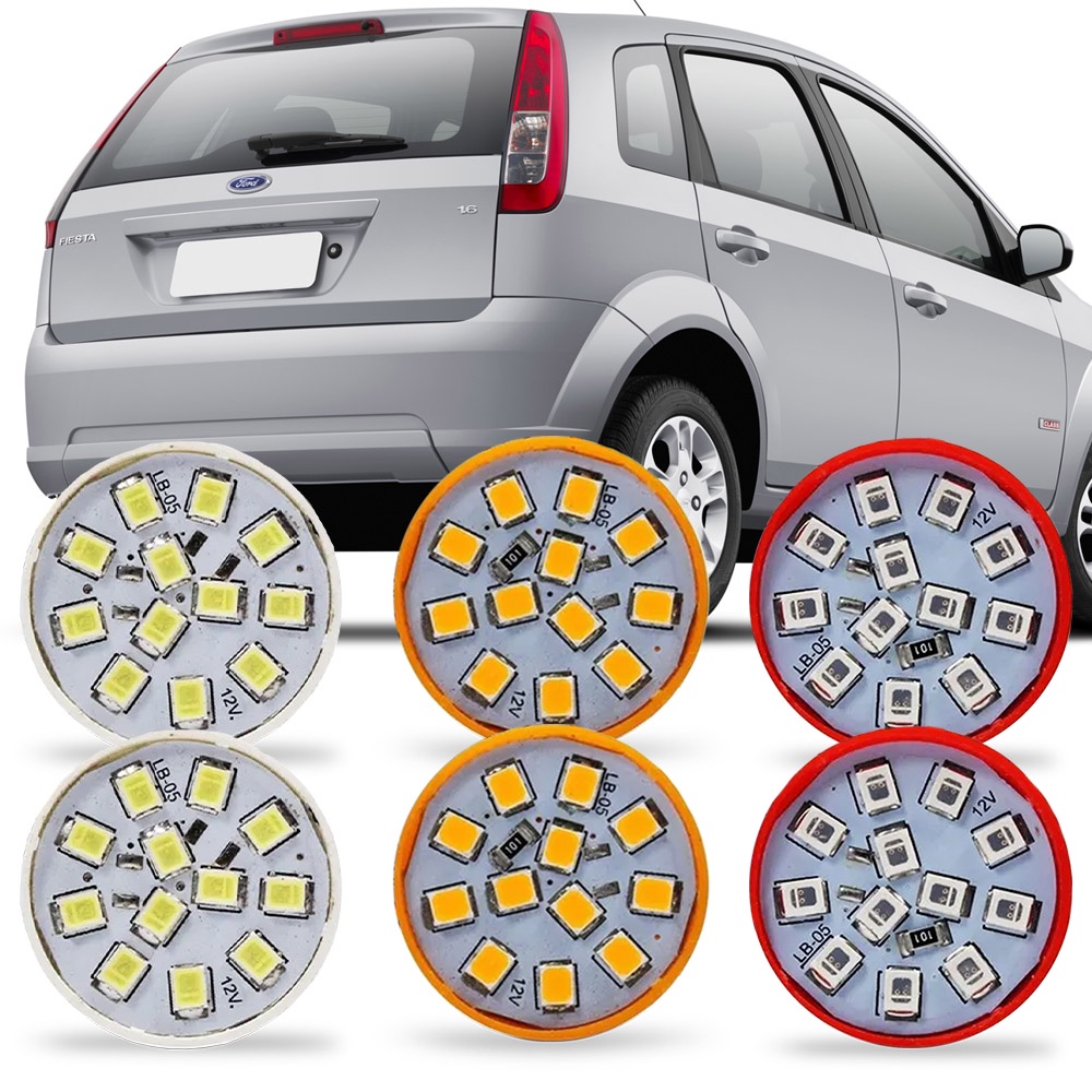 Kit 6 Lampada Led Para Lanterna Traseira Fiesta Hatch 2008 2009 2010 ...