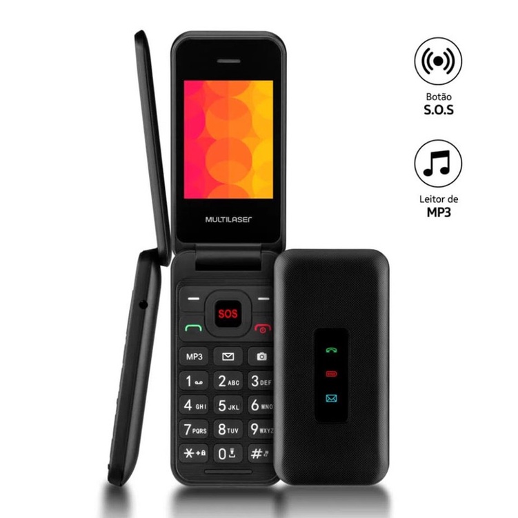 Celular Flip Vita 3G Dual Chip Bluetooth FM Multilaser P9140 | Shopee Brasil
