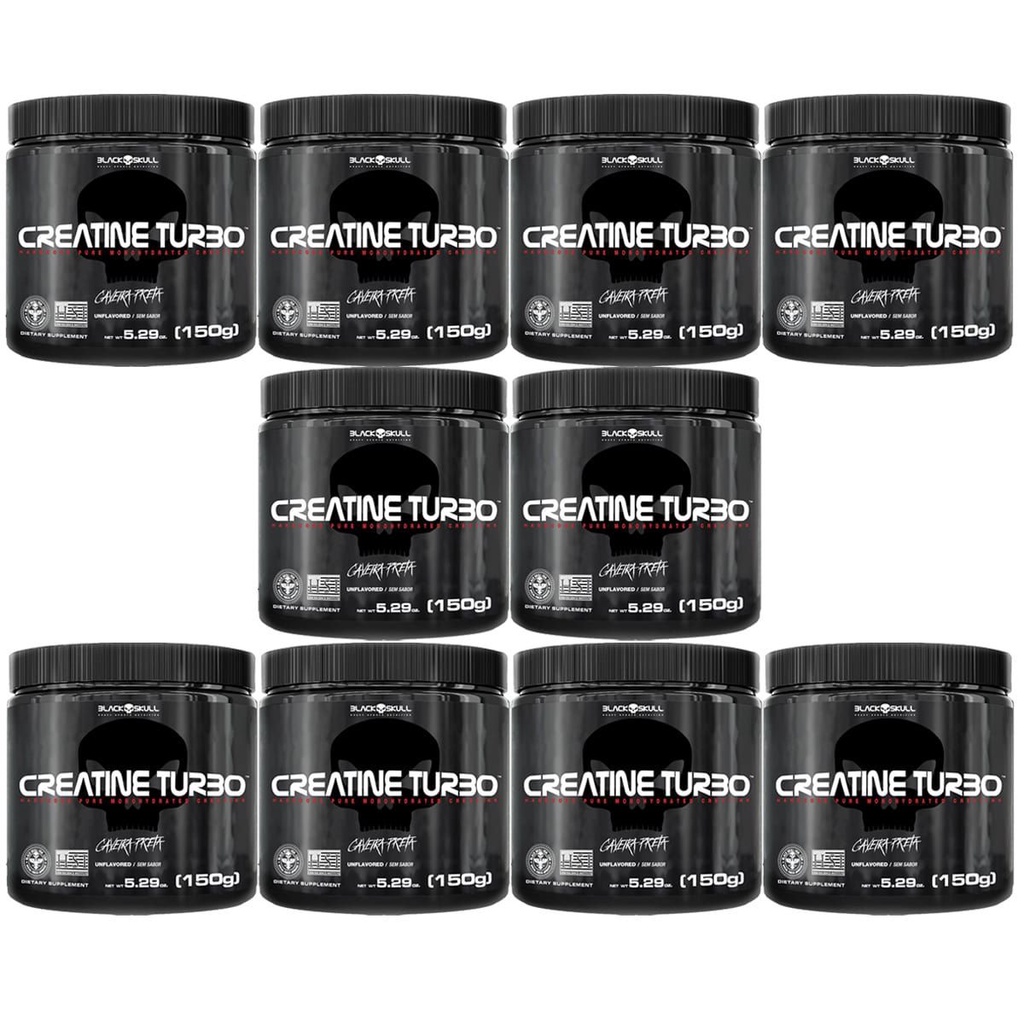 Combo 10x Creatine Turbo 150g Black Skull - Caveira Preta | Shopee Brasil