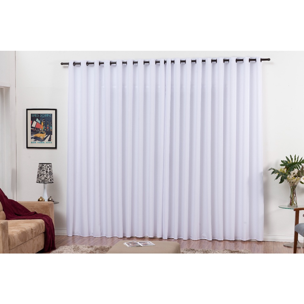 CORTINA LISA COM ILHÓS MODELO ROMA 3,00m x 2,50m SALA QUARTO PREÇO ...